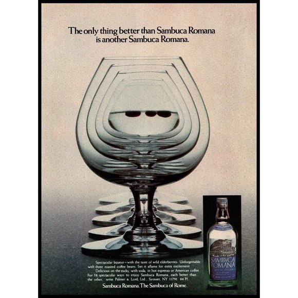 Sambuca | Art | 981 Sambuca Romana Vintage Print Ad Rome Italy Snifter ...